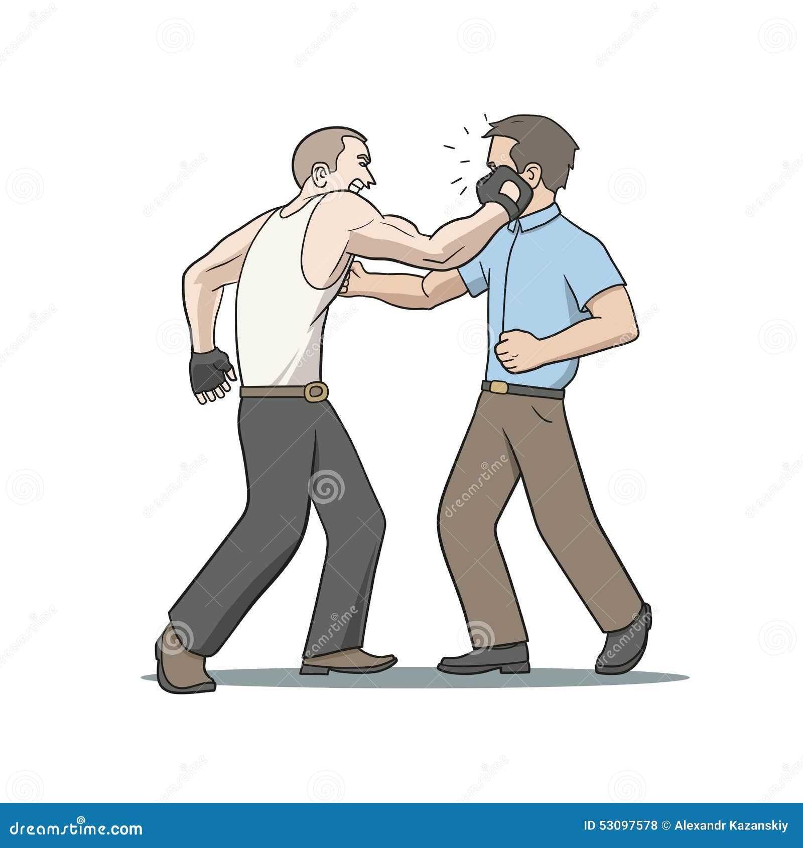 Face Punch. Human Hand With A Clenched Fist. Vector Black And Gray ...