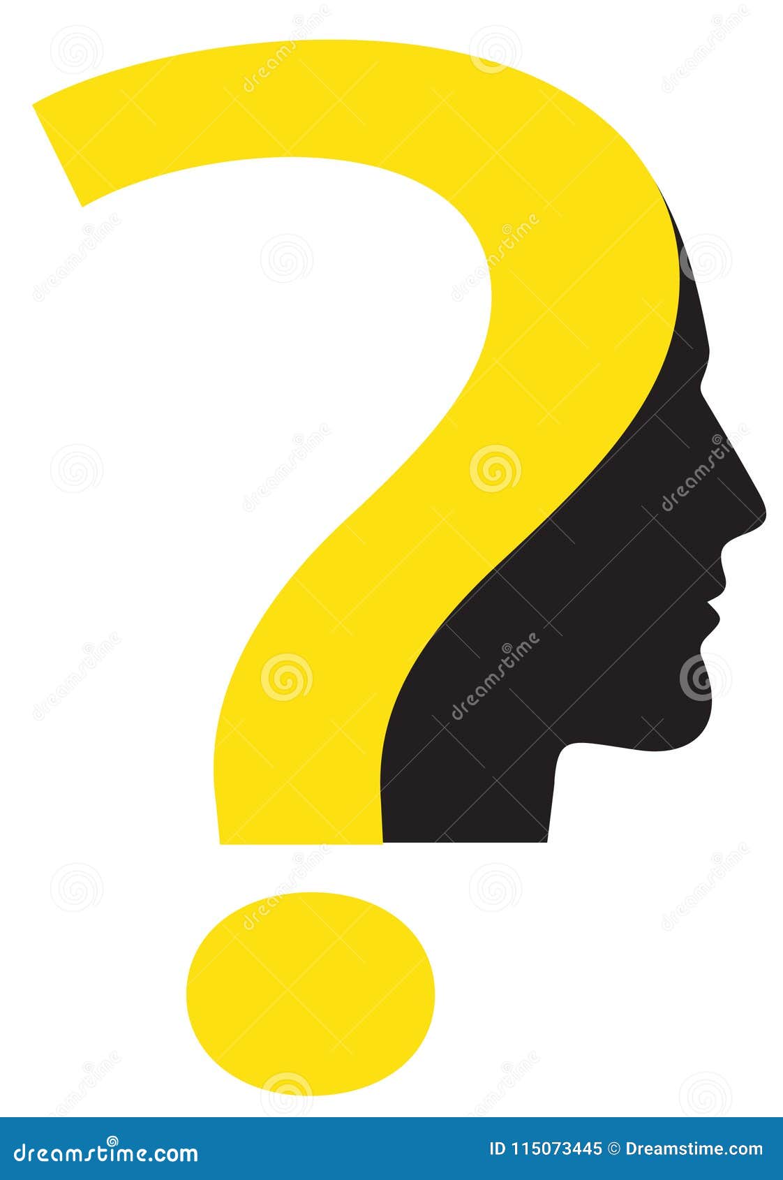 Face with question stock vector. Illustration of creative - 115073445