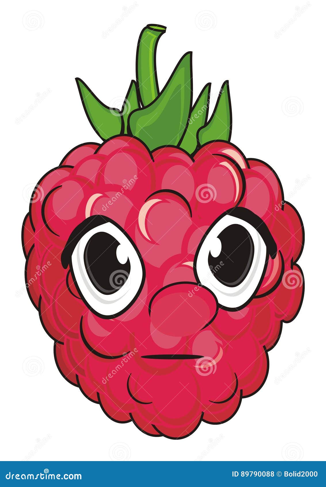 Face of raspberry stock illustration. Illustration of white - 89790088