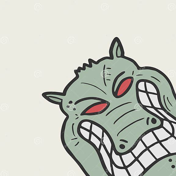 Face rebelde do monstro ilustração do vetor. Ilustração de cartoon ...
