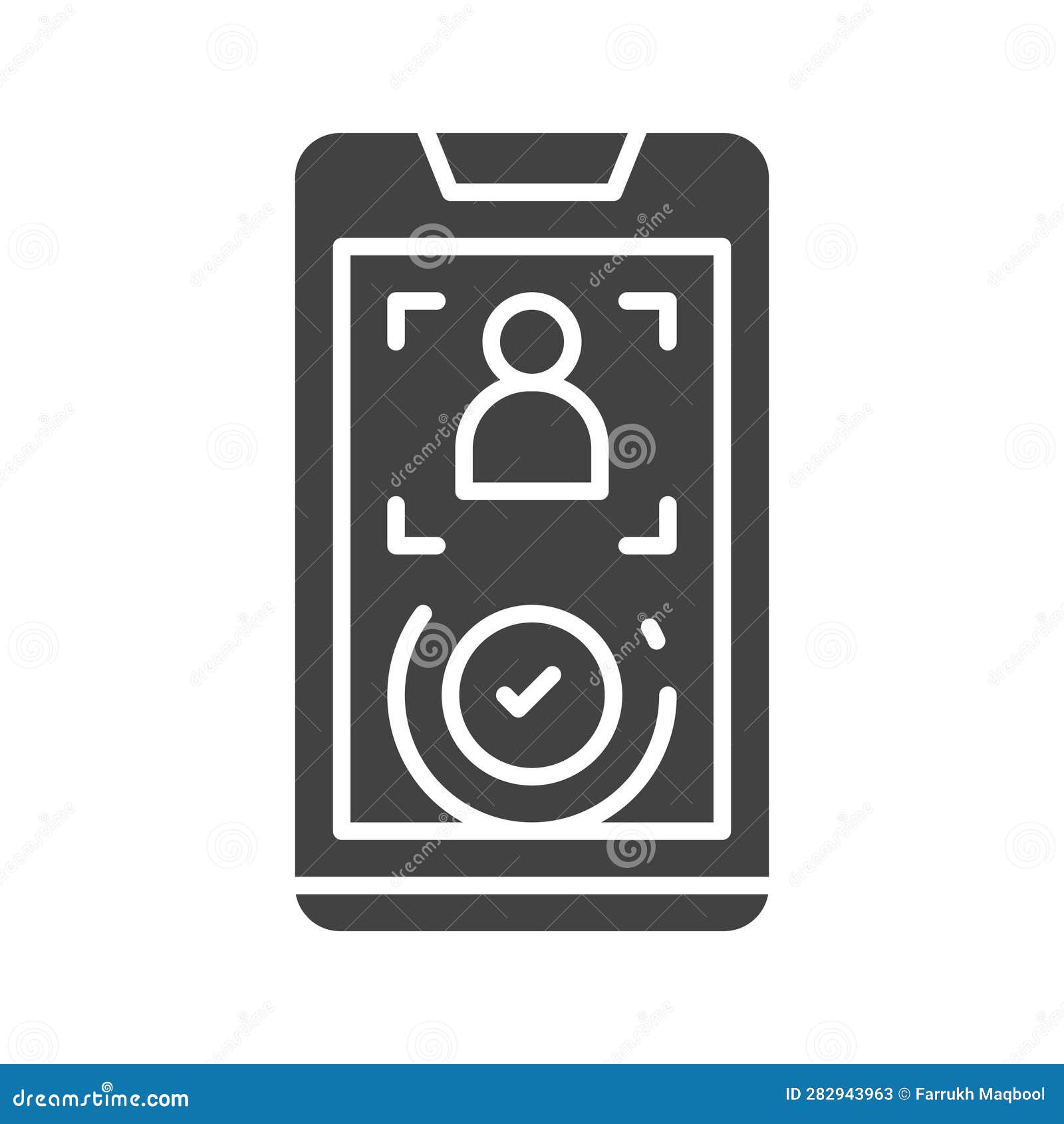 Face Recognition Approved Icon Image. Stock Illustration - Illustration ...