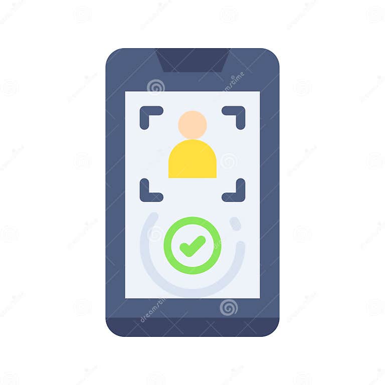 Face Recognition Approved Icon Image. Stock Illustration - Illustration ...
