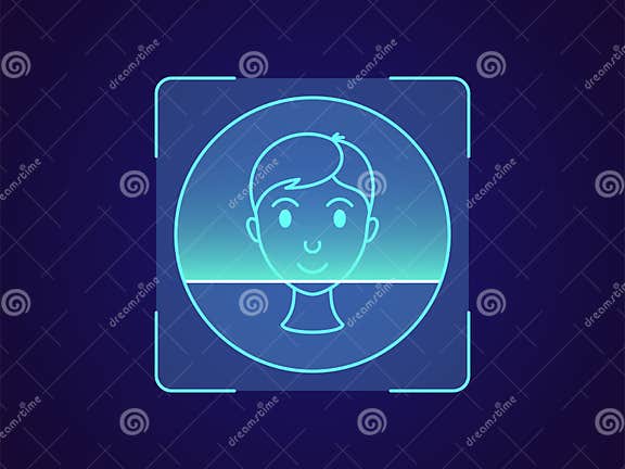 Face Recognition. Biometric Scanning System for Human Head, Face ID ...