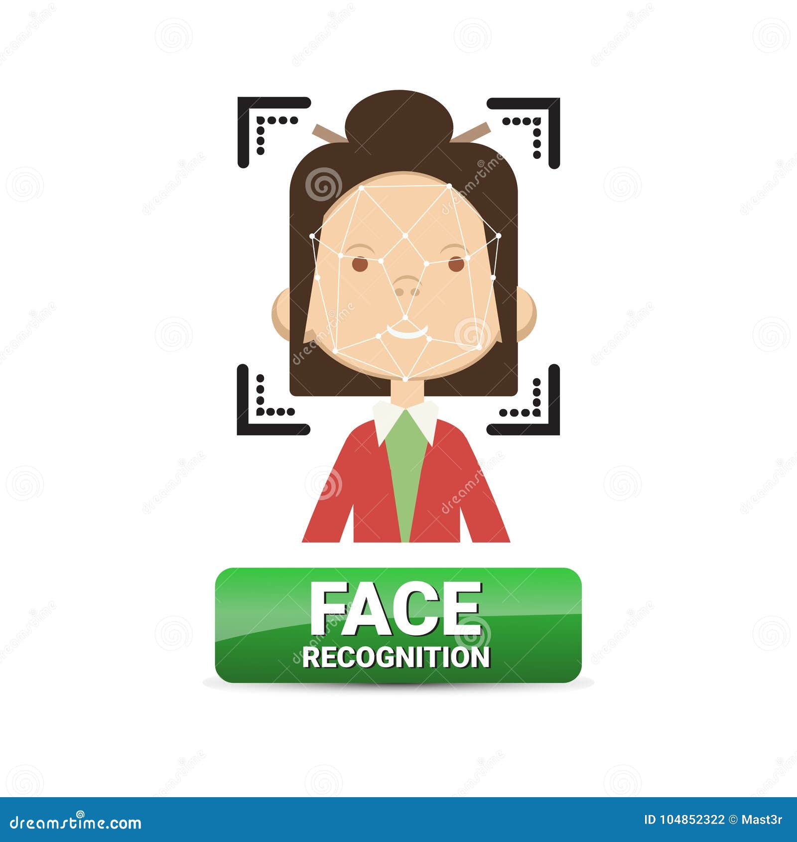 Biometrical Identification. Facial Recognition System Concept. Face ...