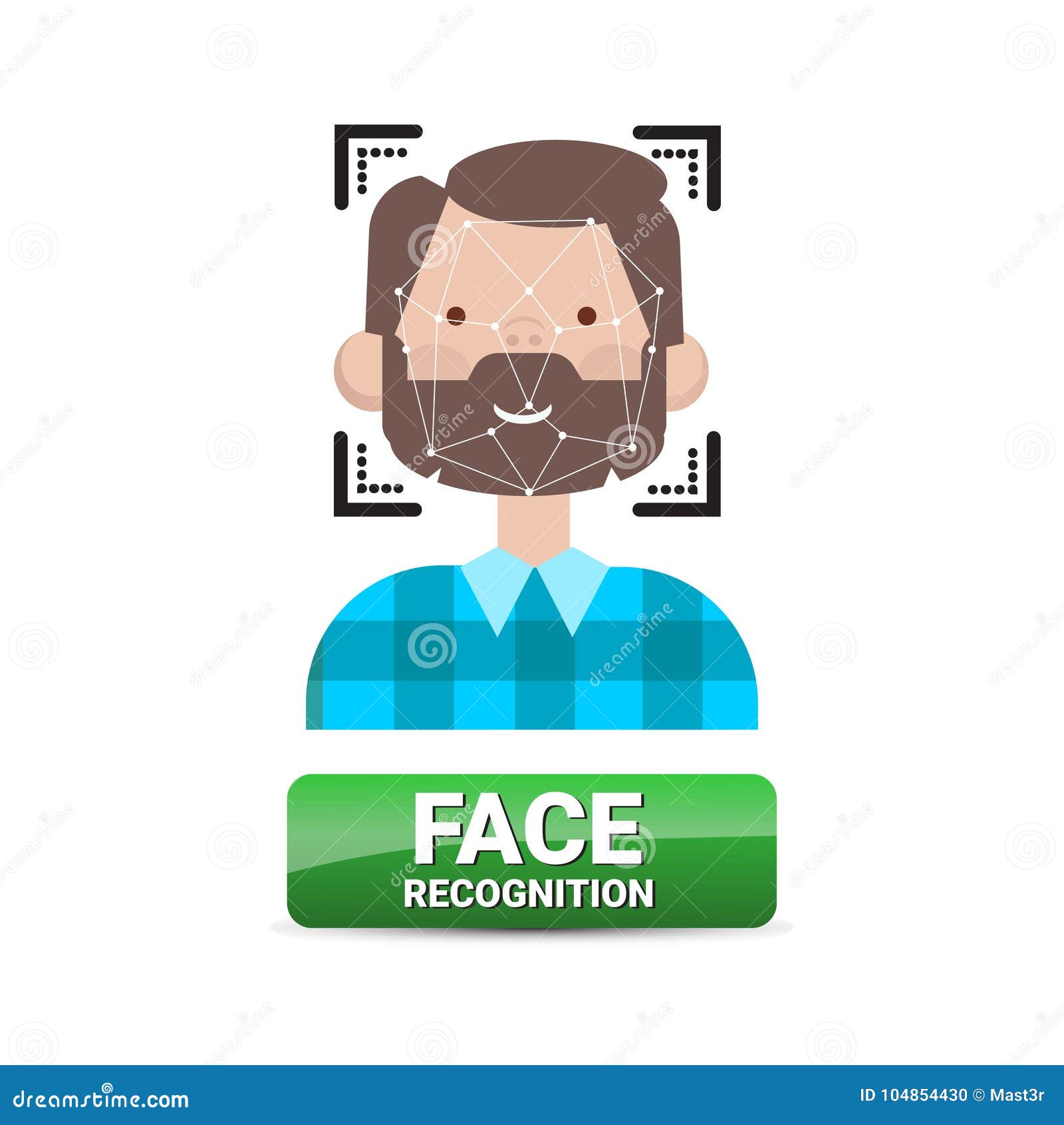 Biometrical Identification. Facial Recognition System Concept. Face ...
