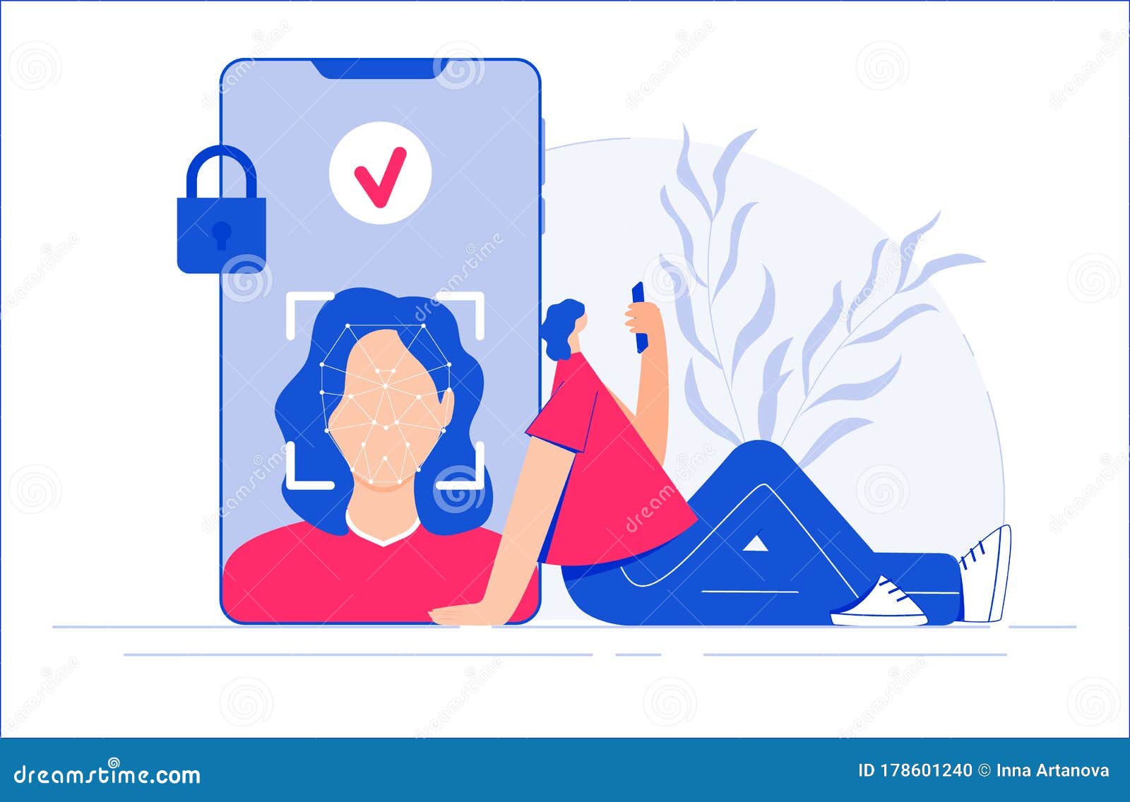 Face recognition concept. stock vector. Illustration of identity ...