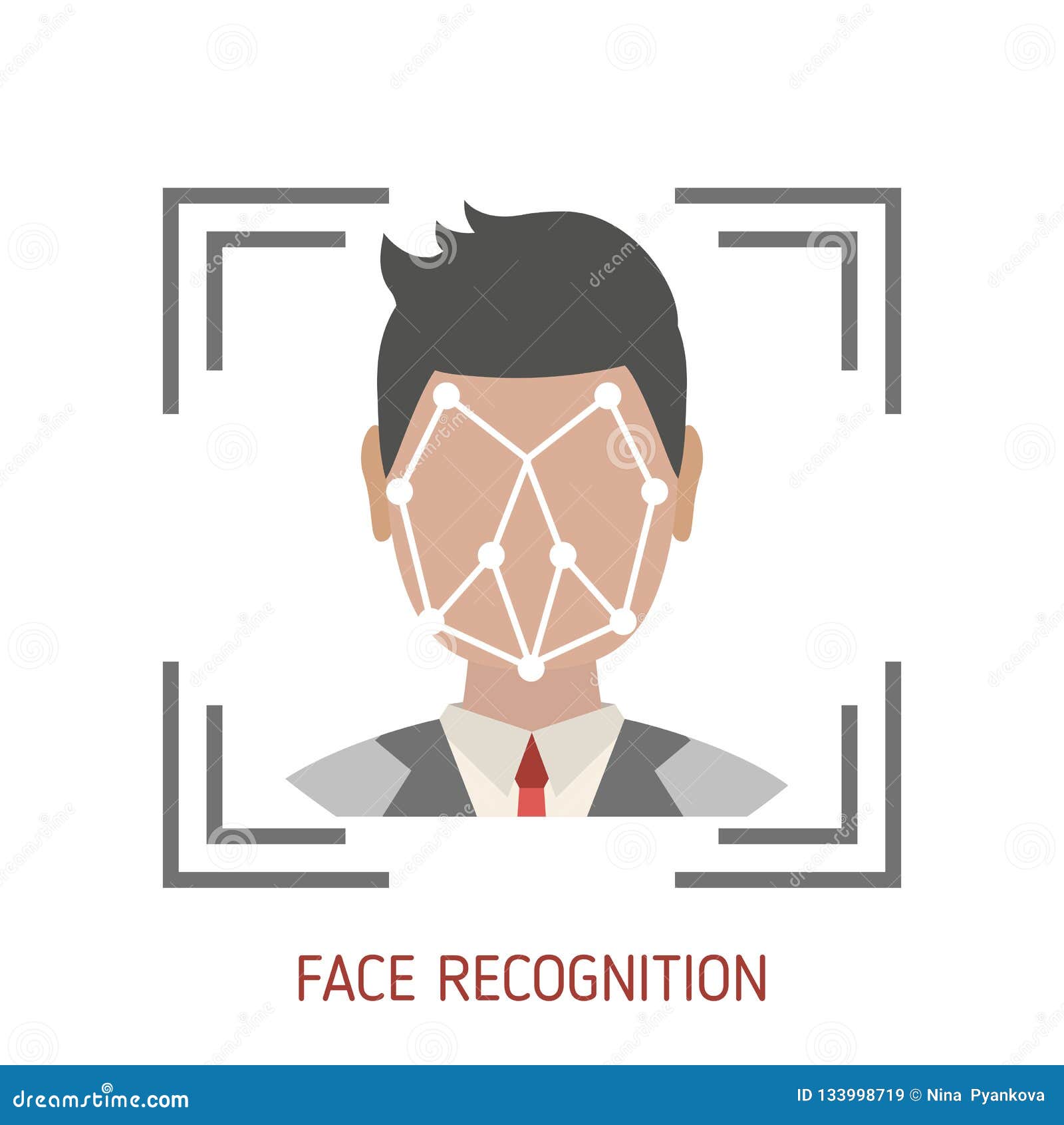 Face recognition concept stock vector. Illustration of digital - 133998719