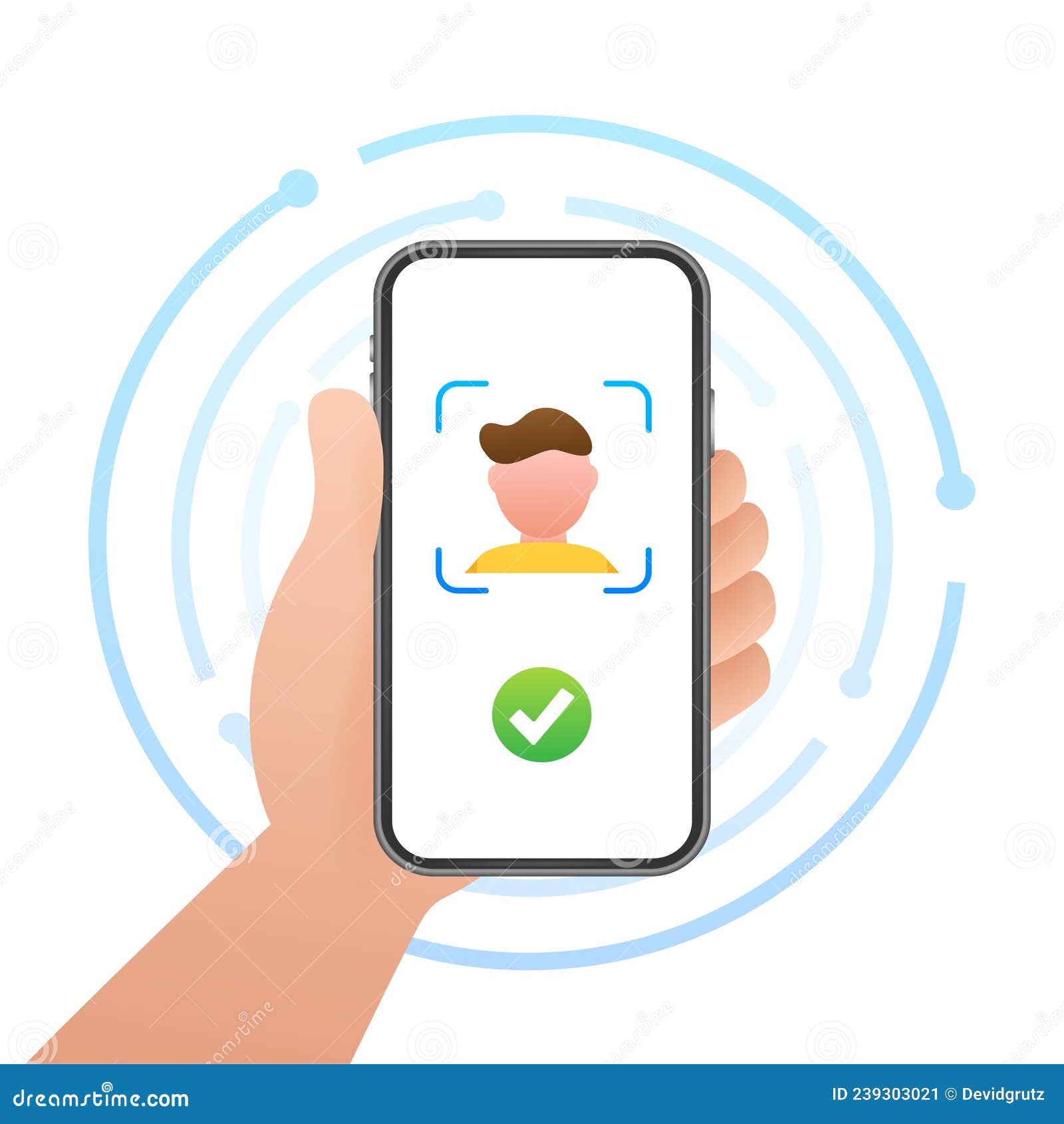 Face Recognition Concept Design. Can Use for Web Banner, Infographics ...