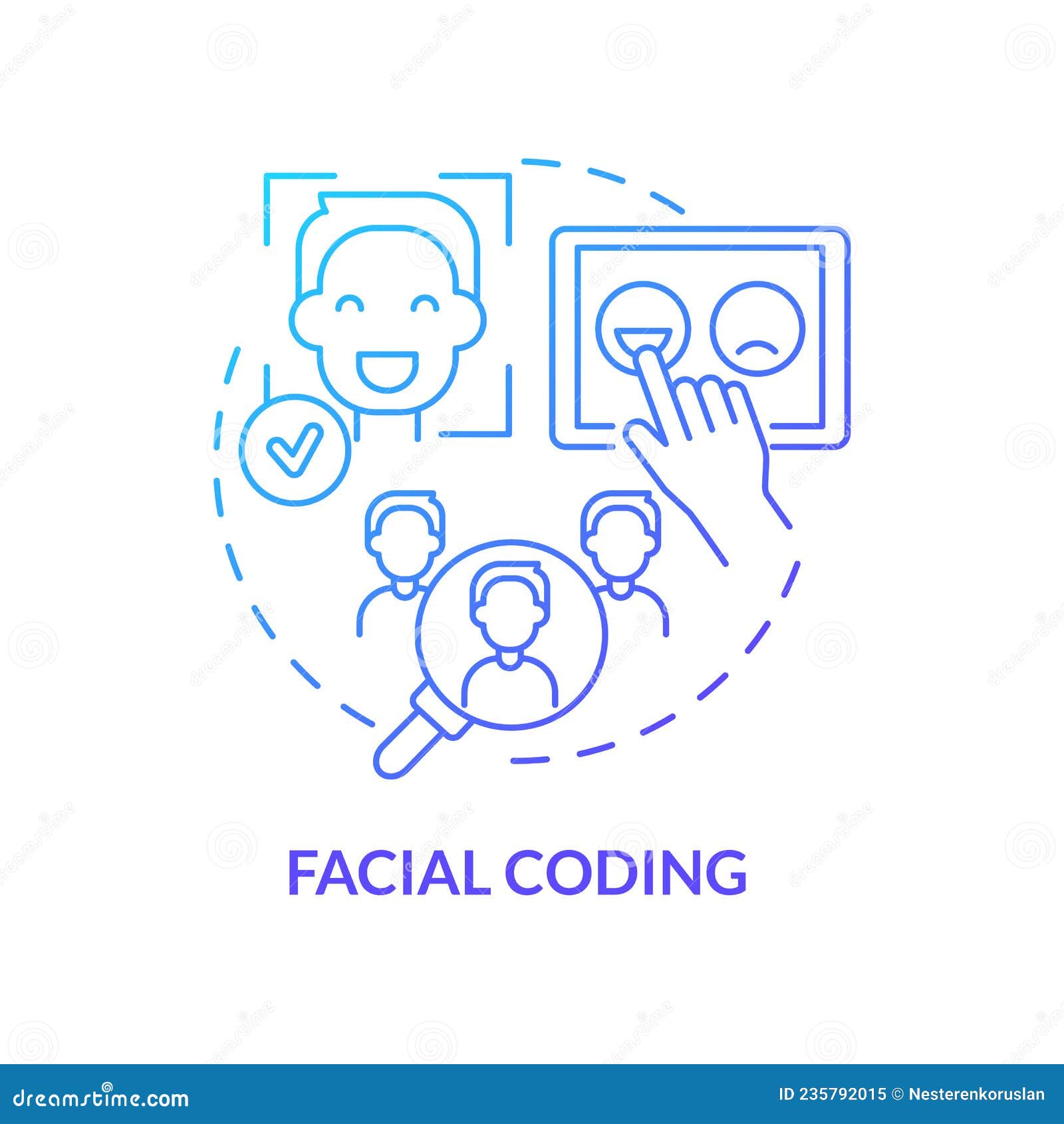 Face Recognition Concept Icon Stock Vector - Illustration of facial ...