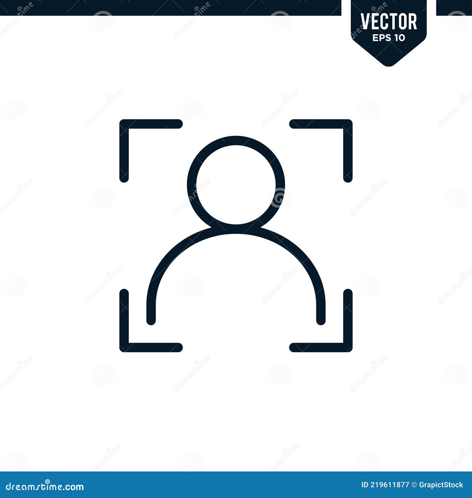 Face Recognition or Face Detection Icon Stock Vector - Illustration of ...