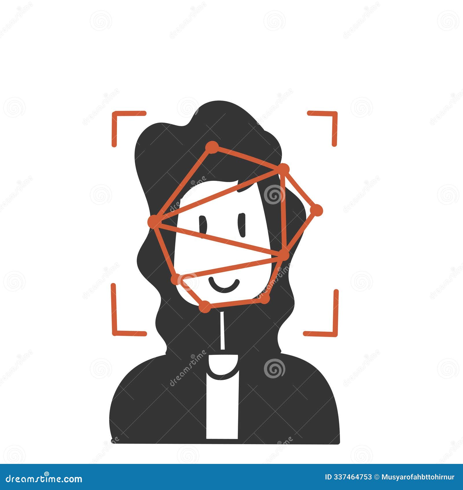 Face Recognition Doodle on Mobile Phone,laptop or Computer Device Stock ...