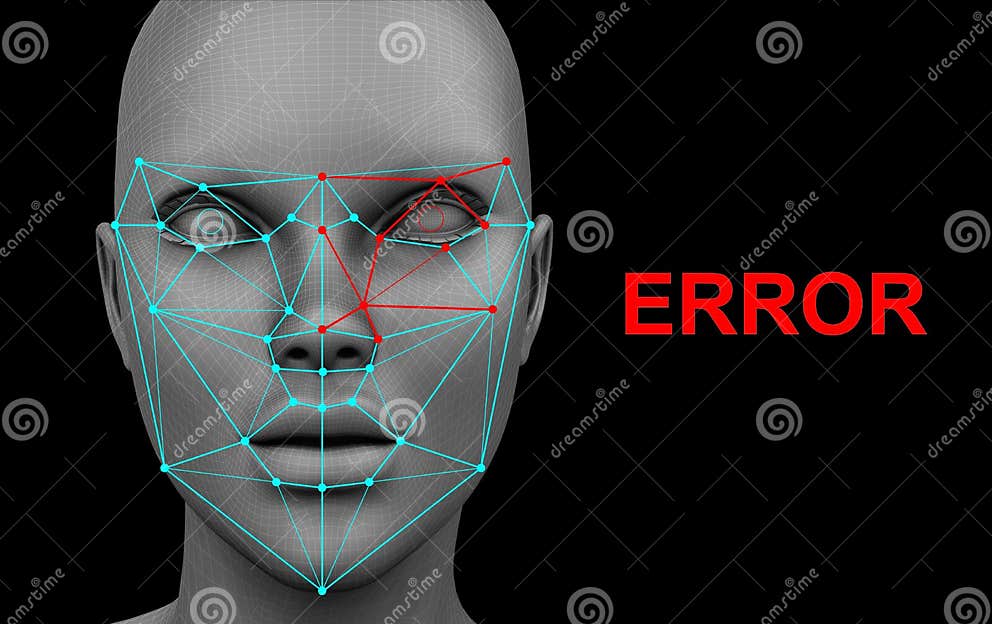 Face recognition error stock illustration. Illustration of digital ...