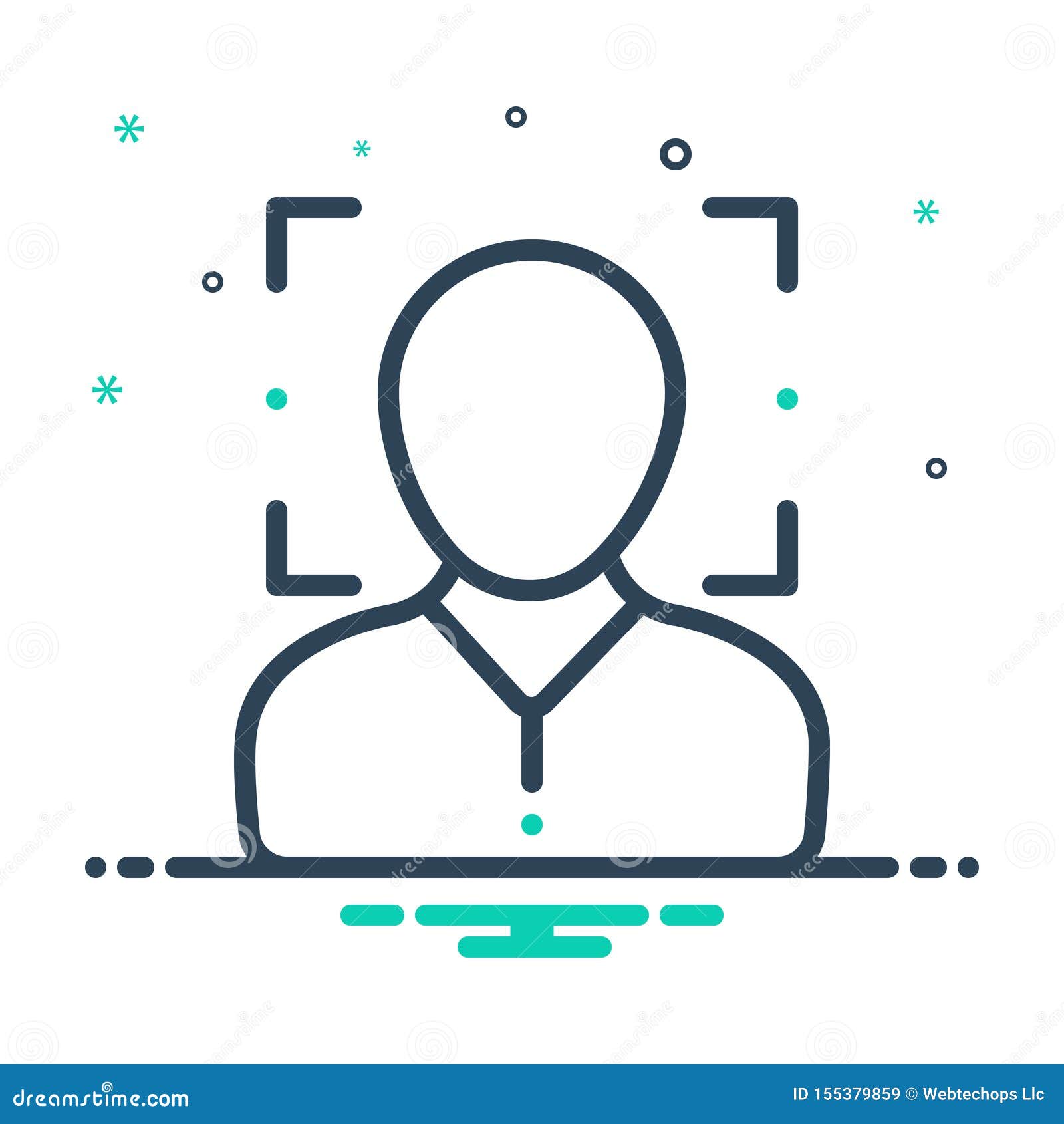 Black Mix Icon for Face Recognition, Security and Scan Stock Vector ...