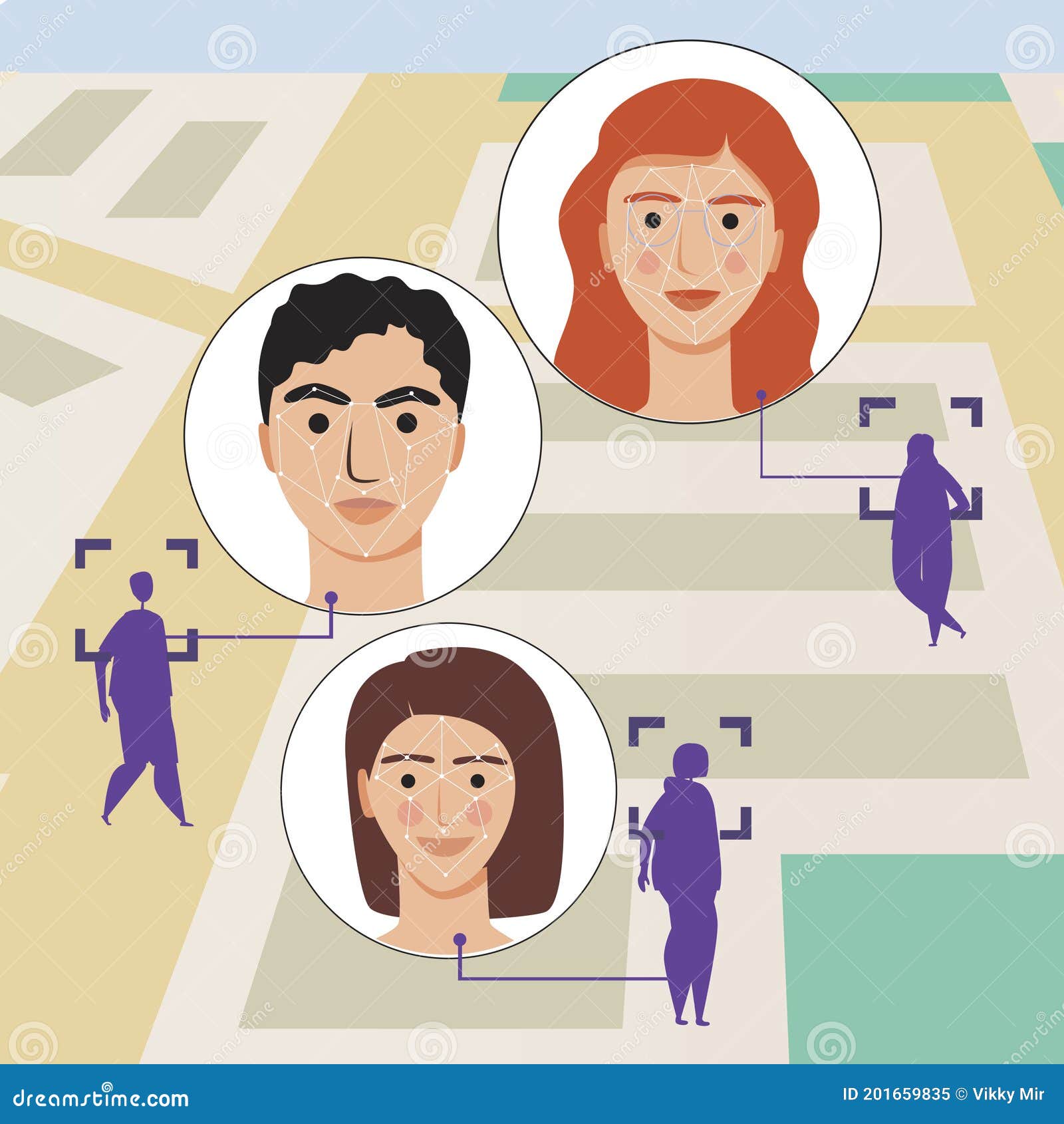 Face Recognition, Geolocation Identification Concept, People Location ...