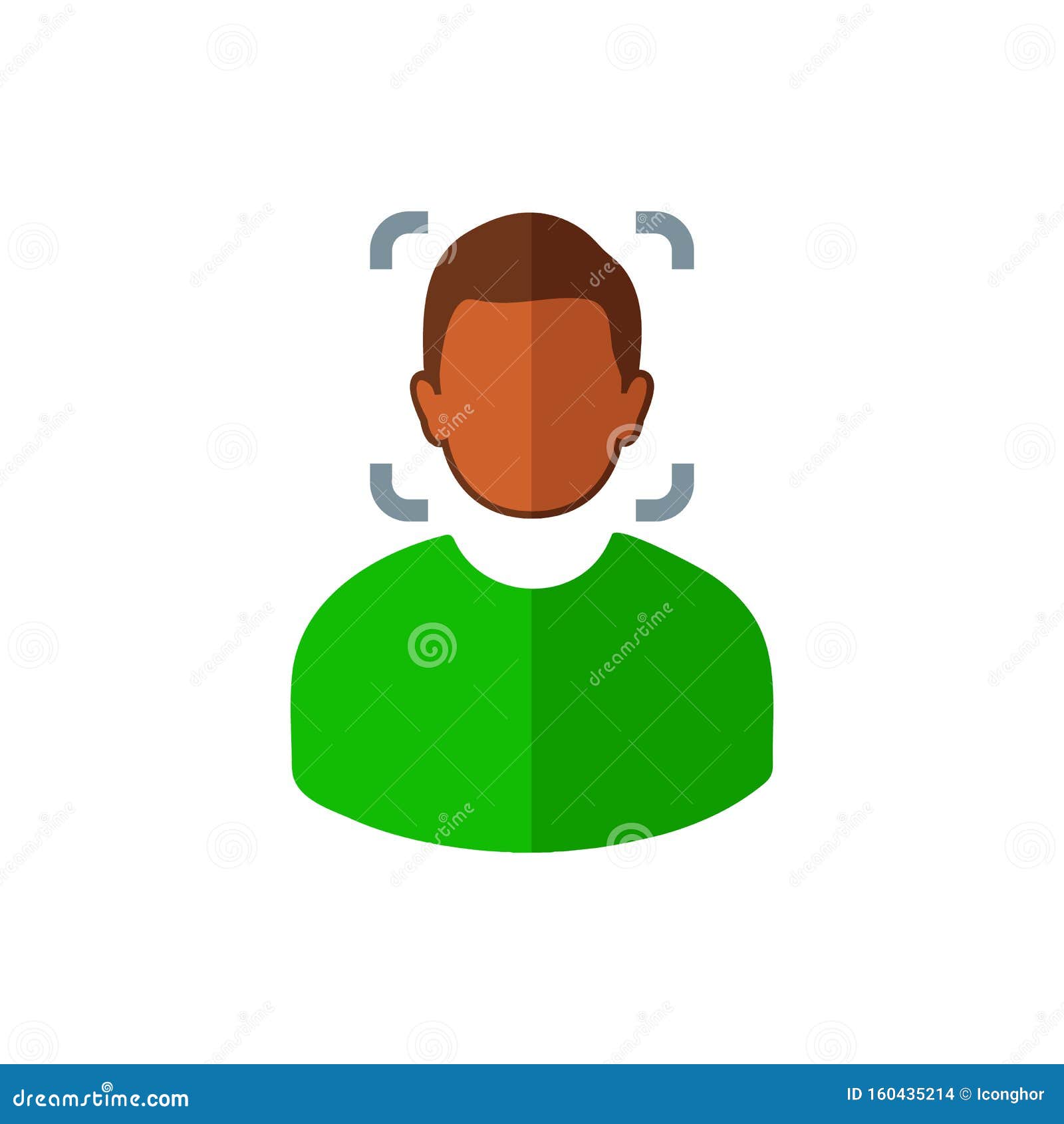 Face Recognition Icon. stock vector. Illustration of biometric - 160435214