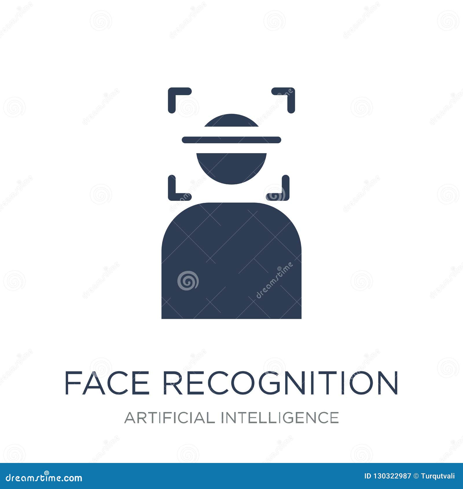 Face Recognition Icon. Trendy Flat Vector Face Recognition Icon Stock ...