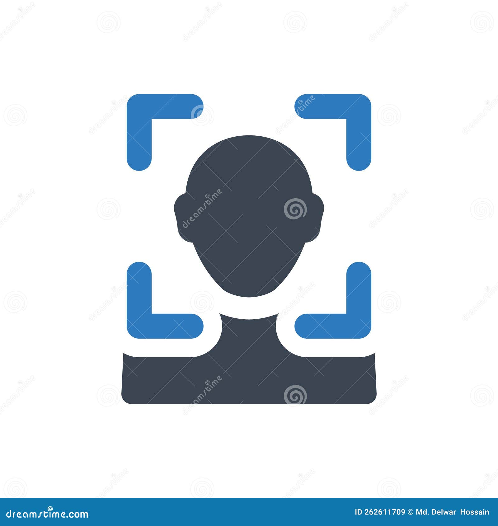 Face recognition icon stock vector. Illustration of recognition - 262611709
