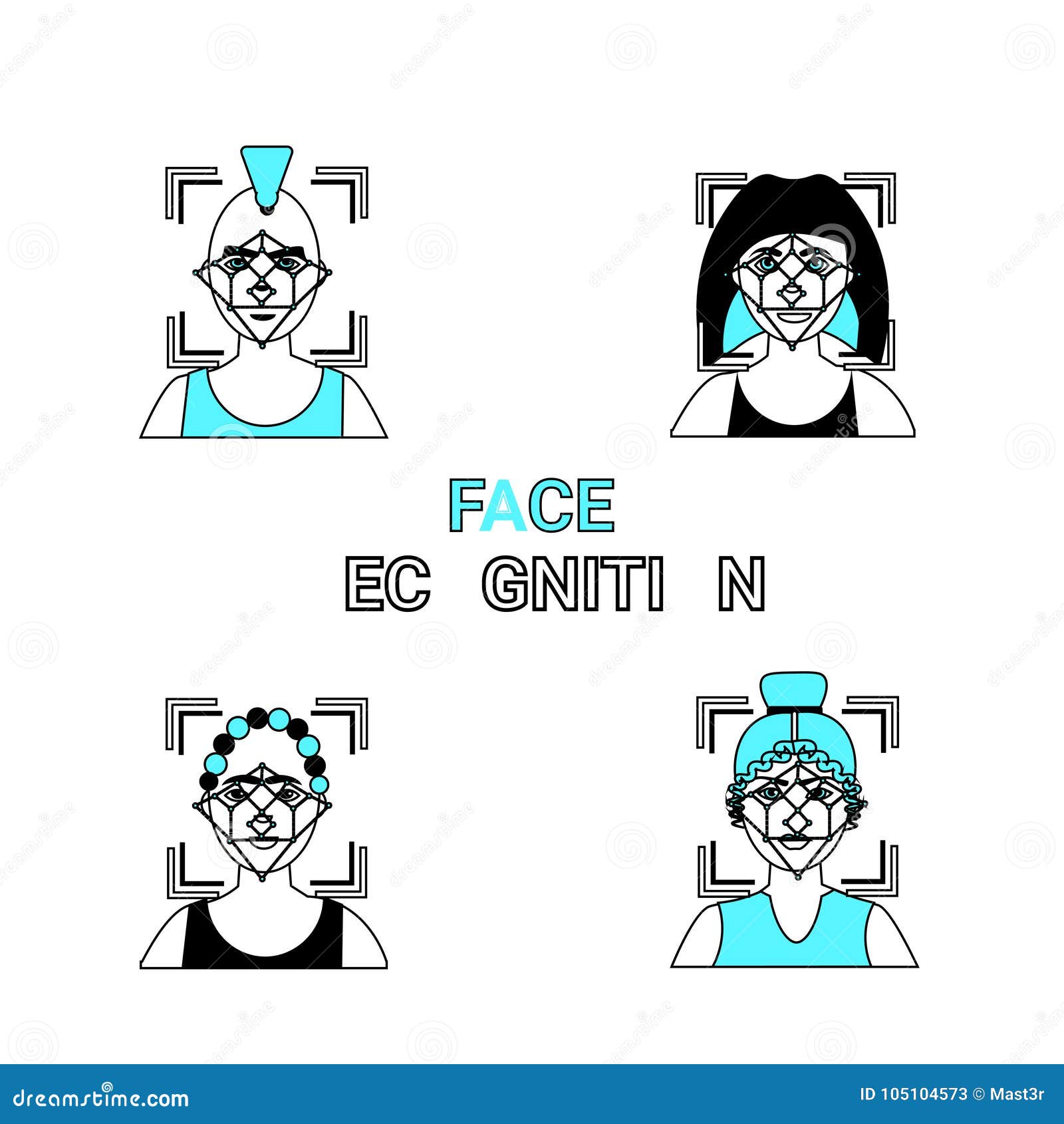 Face Recognition Icons Set Biometric Identification Access Identity ... Face Recognition Icons Set Biometric Identification Access Identity ...