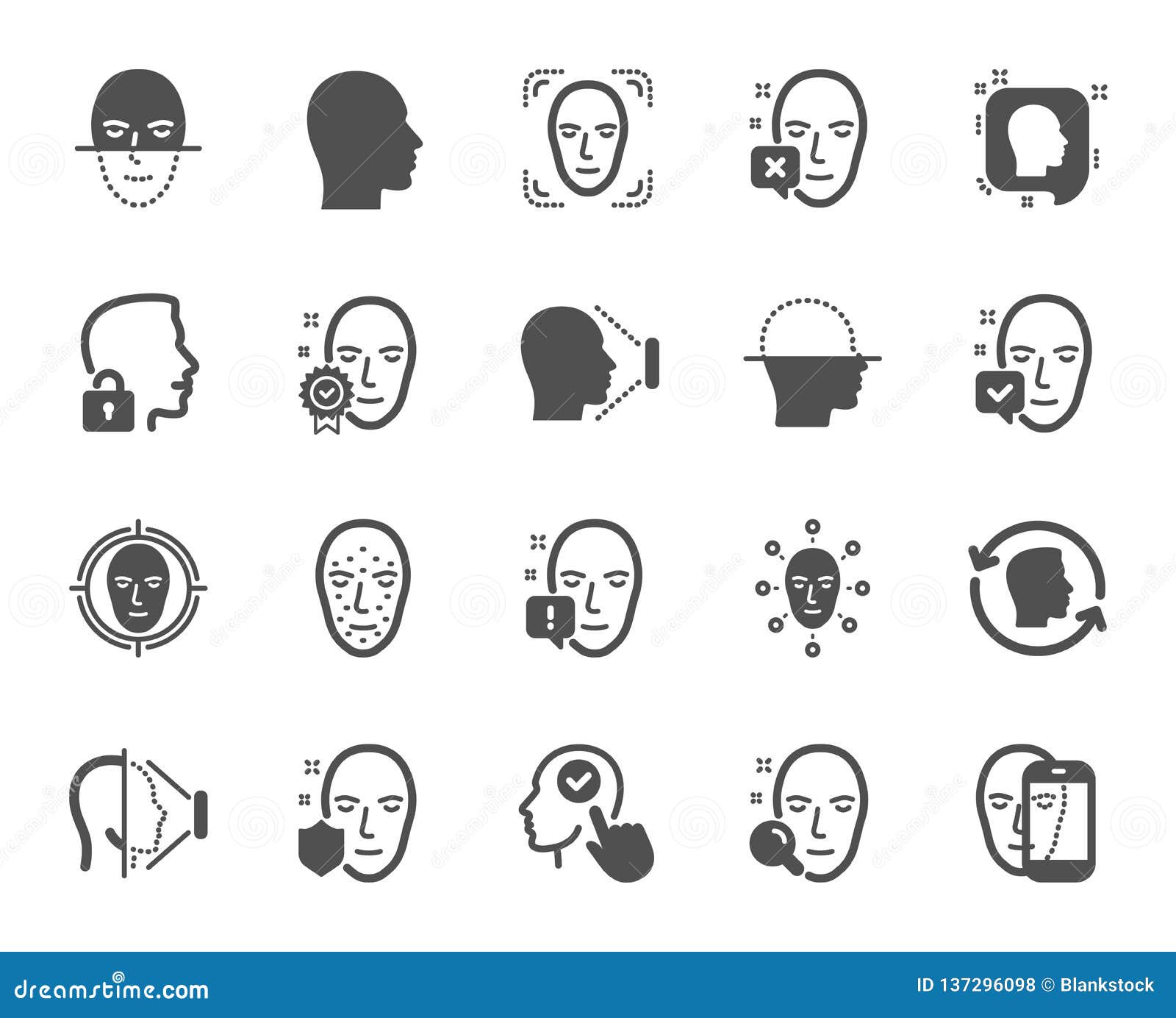 Face Recognition Icons. Set of Faces Biometrics Detection and Scanning ... Face Recognition Icons. Set of Faces Biometrics Detection and Scanning ...
