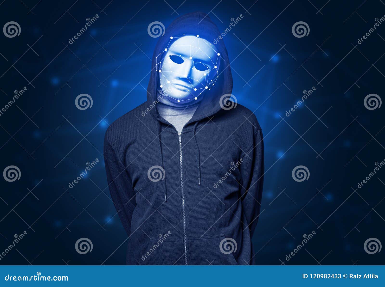 Face recognition with mesh stock image. Image of computer - 120982433