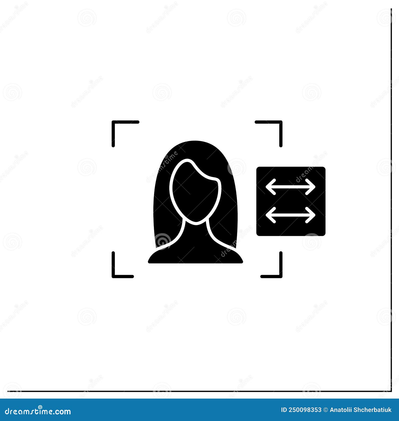 Face Recognition Reader Glyph Icon Stock Vector - Illustration of ...