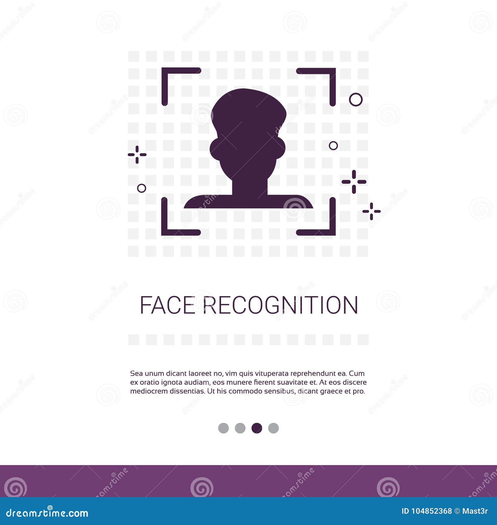 Face Recognition System Biometric Identification Concept Web Banner ...