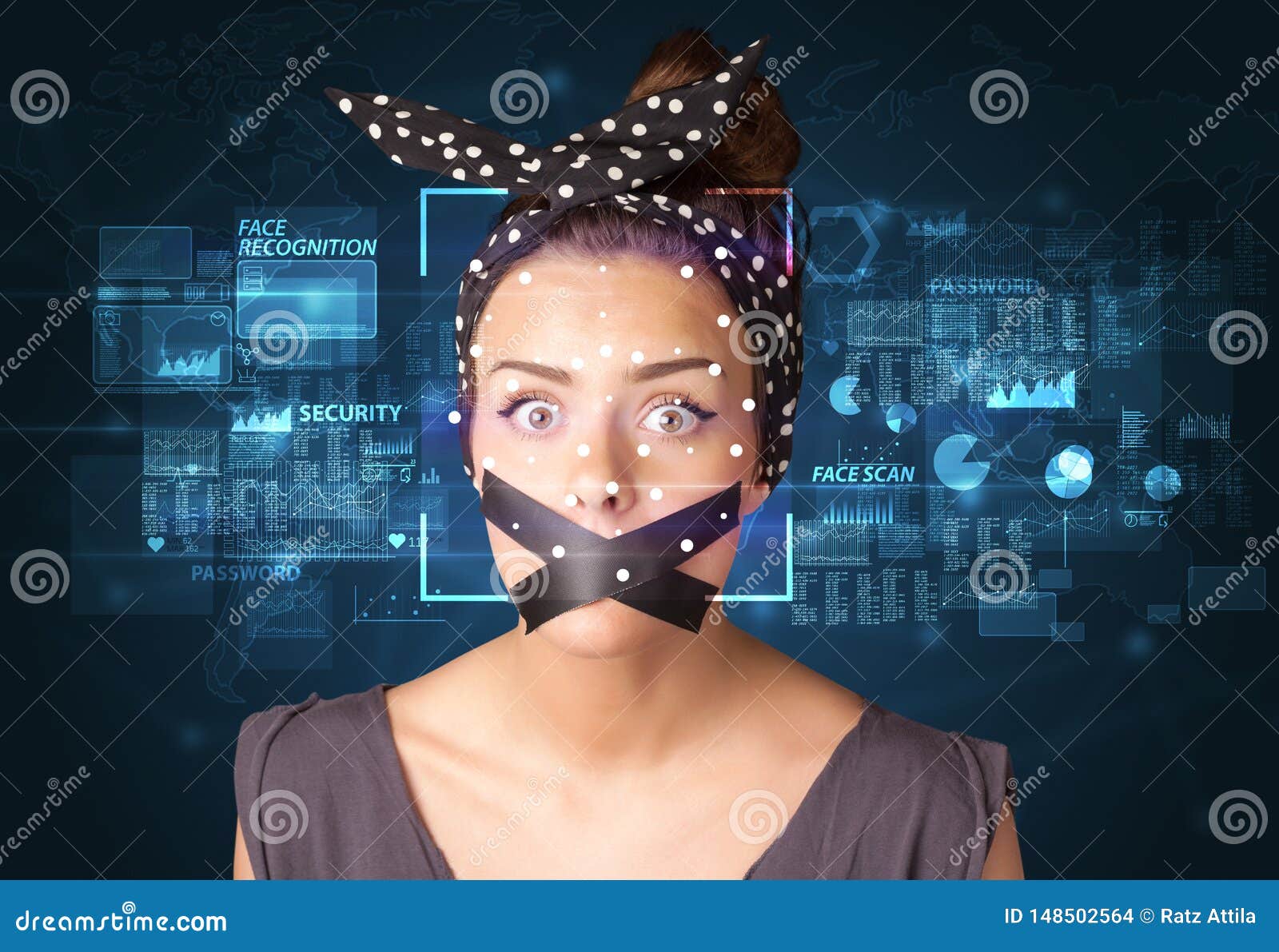 Face Recognition System stock photo. Image of interface - 148502564