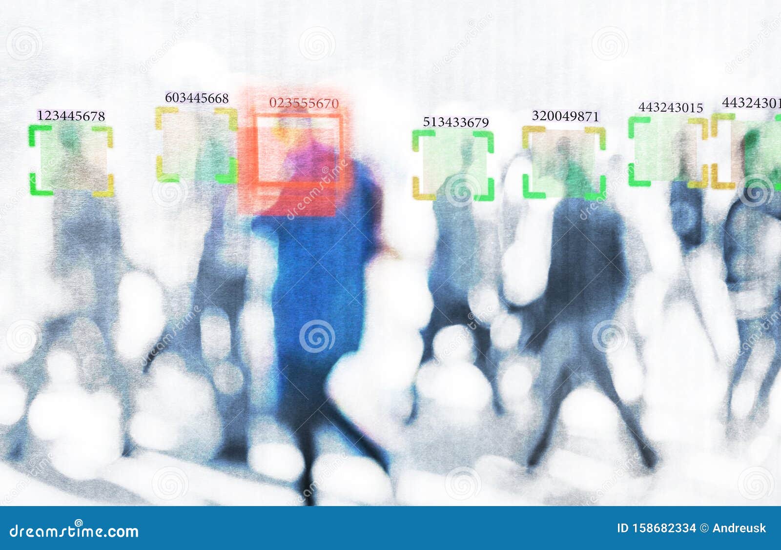 Face Recognition Technology Concept of Big Data Stock Illustration ...
