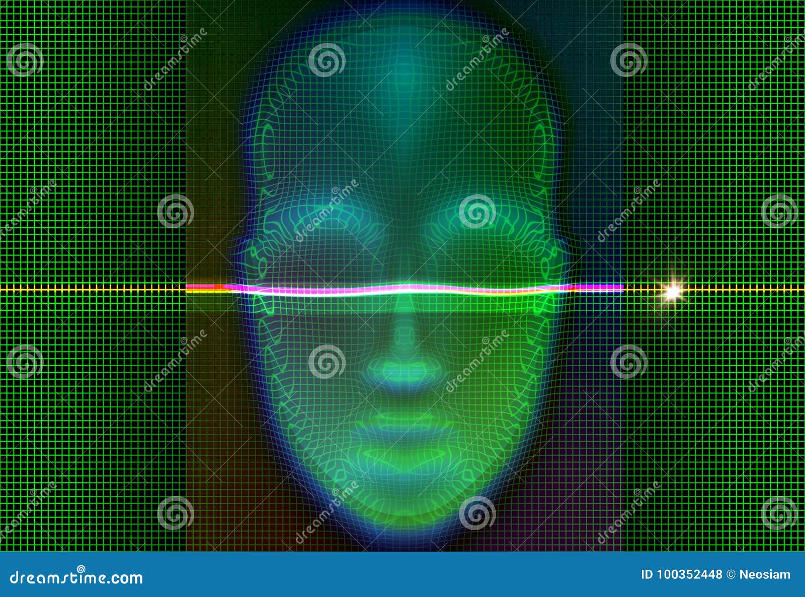 Recognition Technology Vector Illustration. Face, Voice, Fingerprint ...