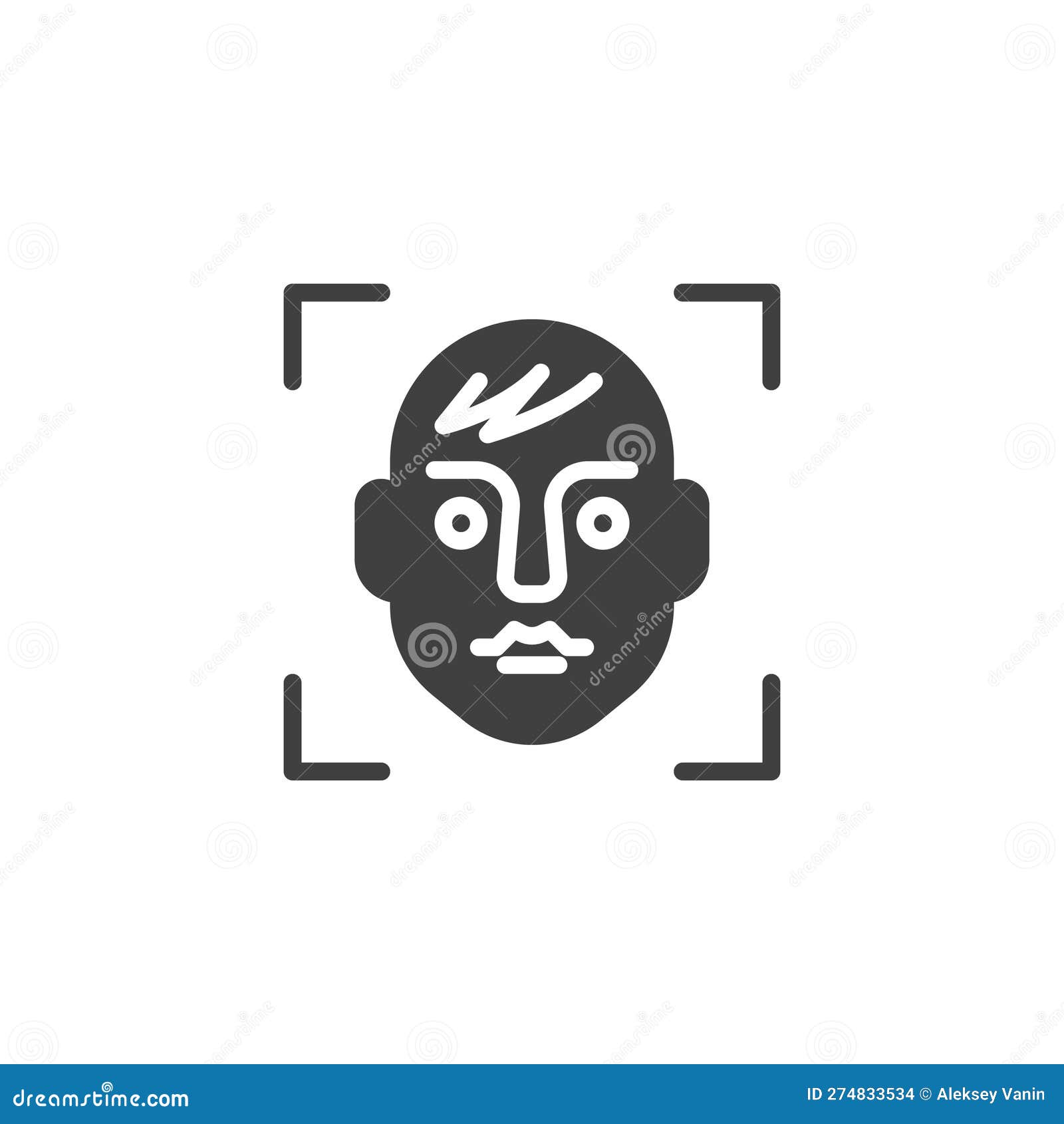 Face Recognition Vector Icon Stock Vector - Illustration of biometric ...