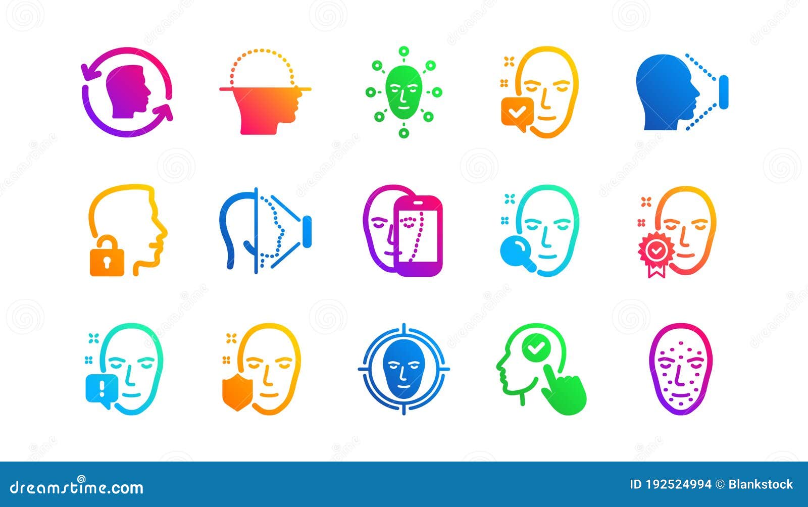 Face Recognize Icons. Biometrics Detection, Face Id and Scanning ...