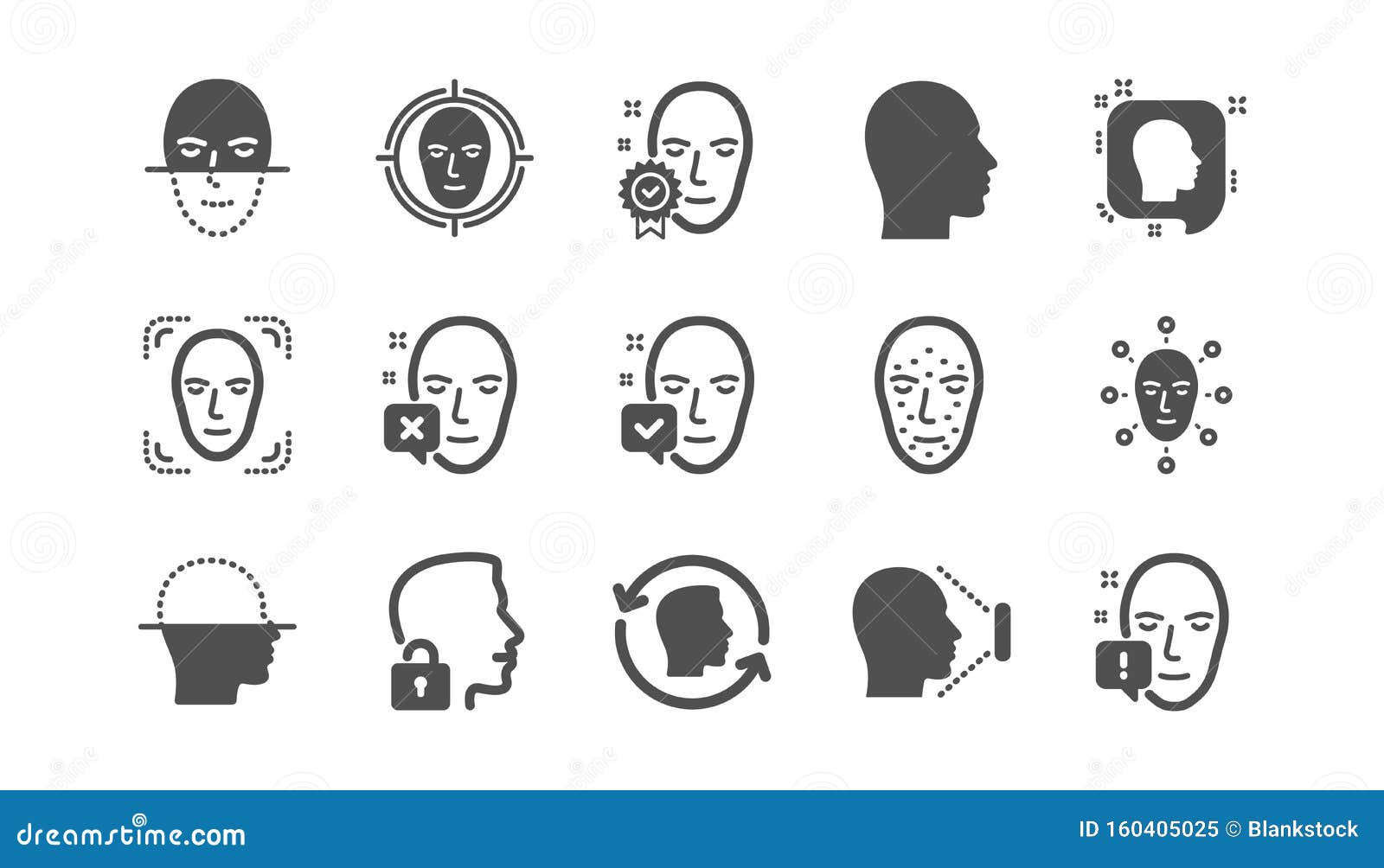 Face Recognize Icons. Biometrics Detection, Face Id and Scanning ...