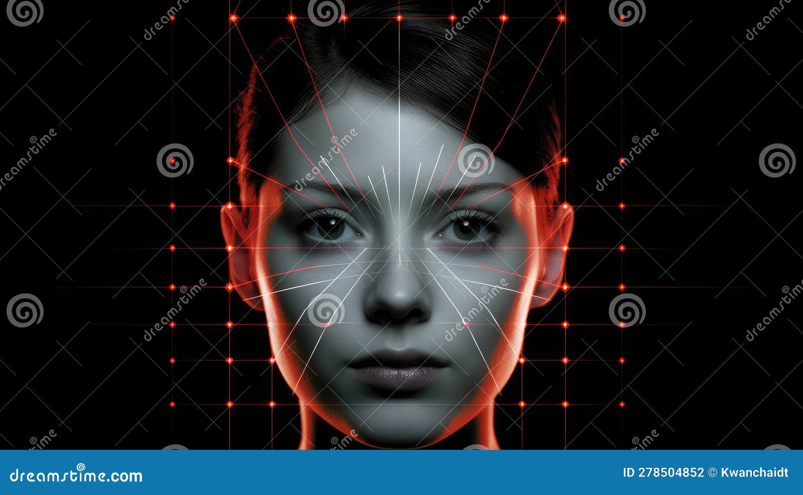 Face Recognizes System, Face Scan, Generative AI Stock Illustration ...