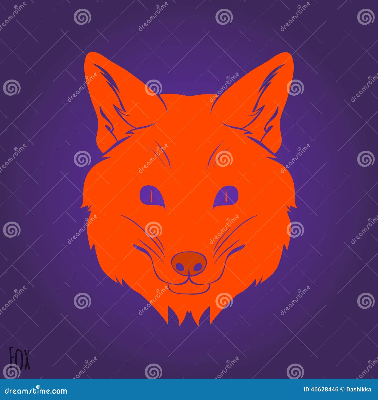 Face Red fox silhouette stock vector. Illustration of logo - 46628446