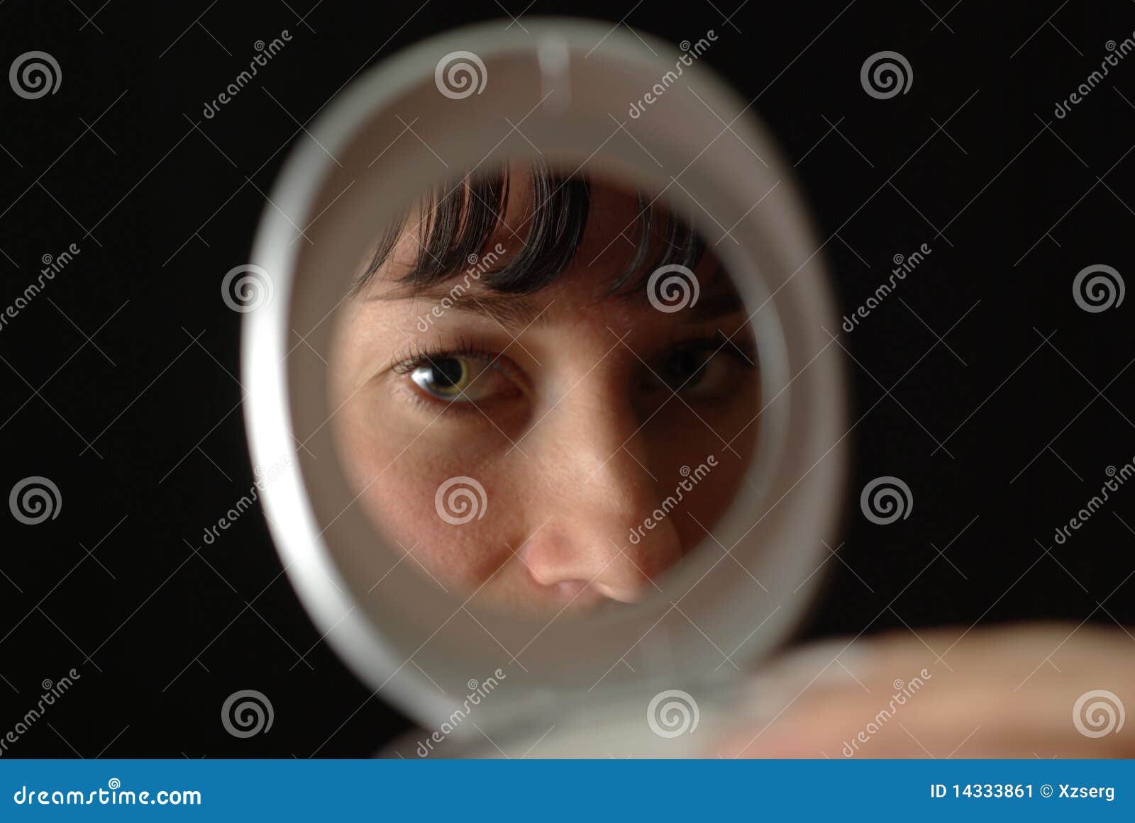 Face reflected in mirror stock image. Image of case, cute - 14333861