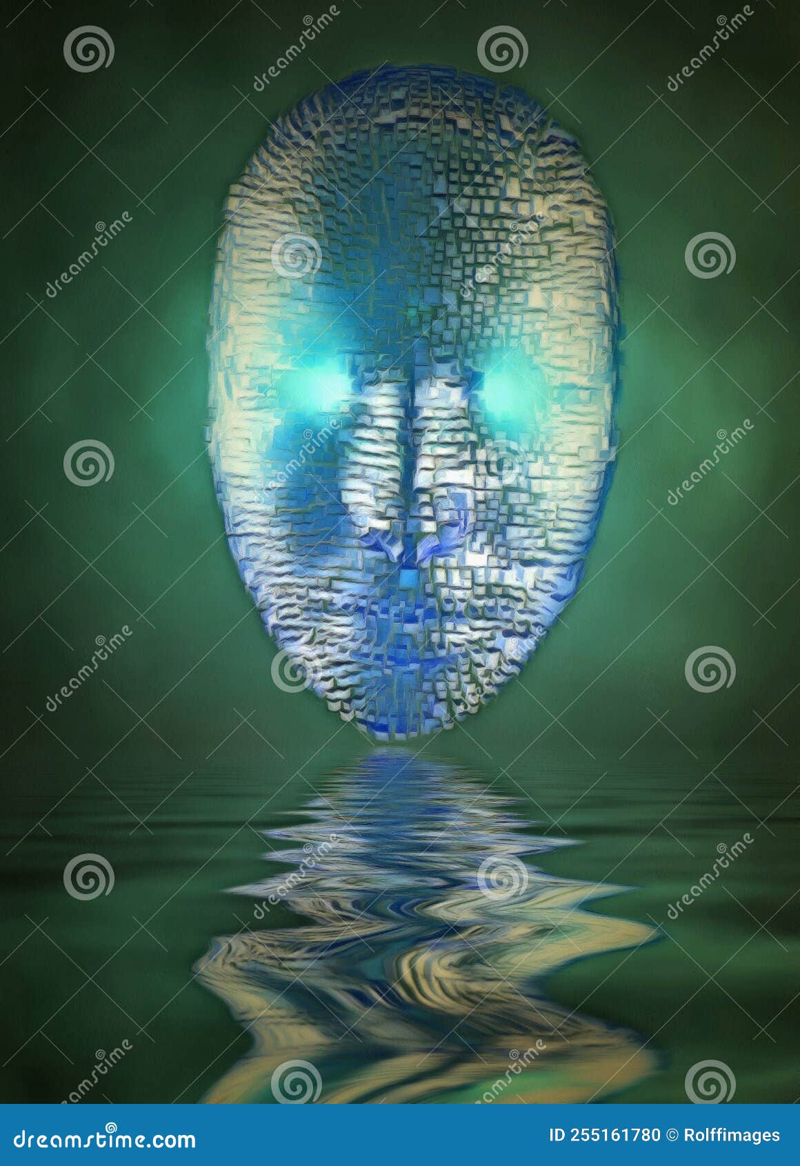 Face and Reflective Surface Stock Illustration - Illustration of ...