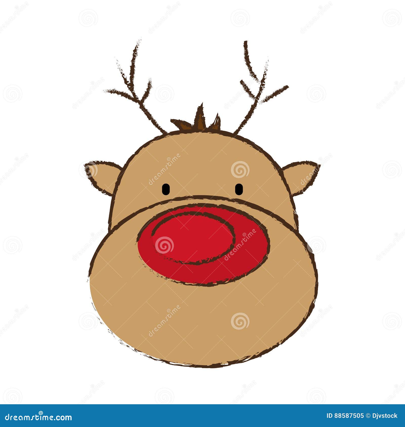 Face Reindeer Merry Christmas Image Stock Illustration - Illustration ...