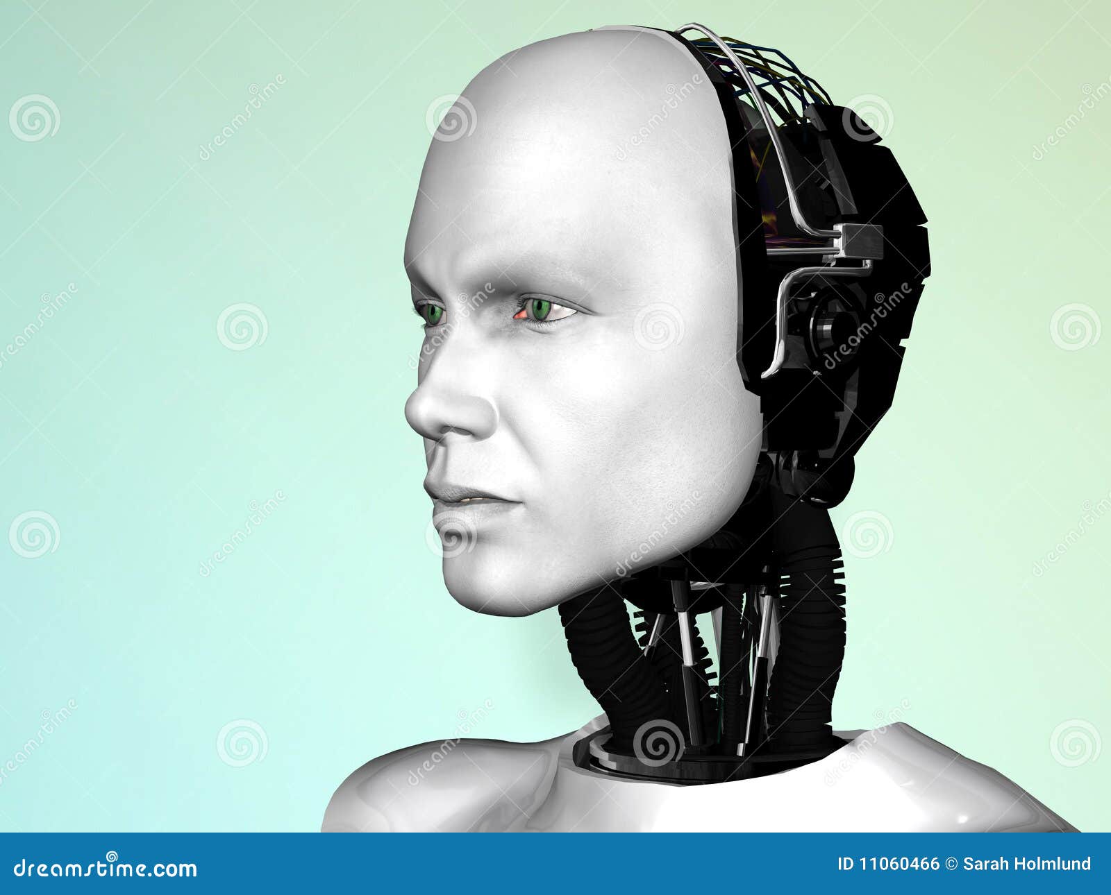 The face of a robot man. stock illustration. Illustration of science ...