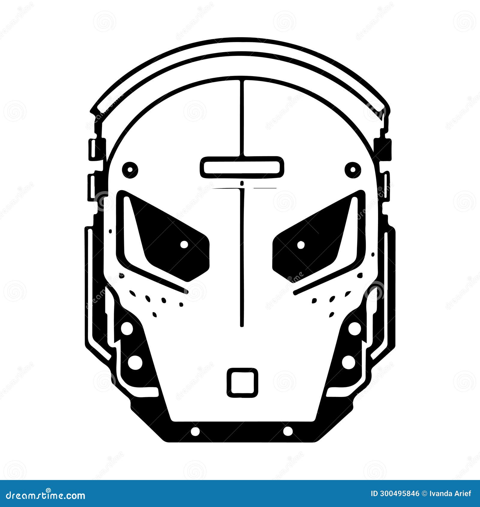Face Robotic Icon Hand Draw Black Colour Artificial Logo Symbol Perfect ...