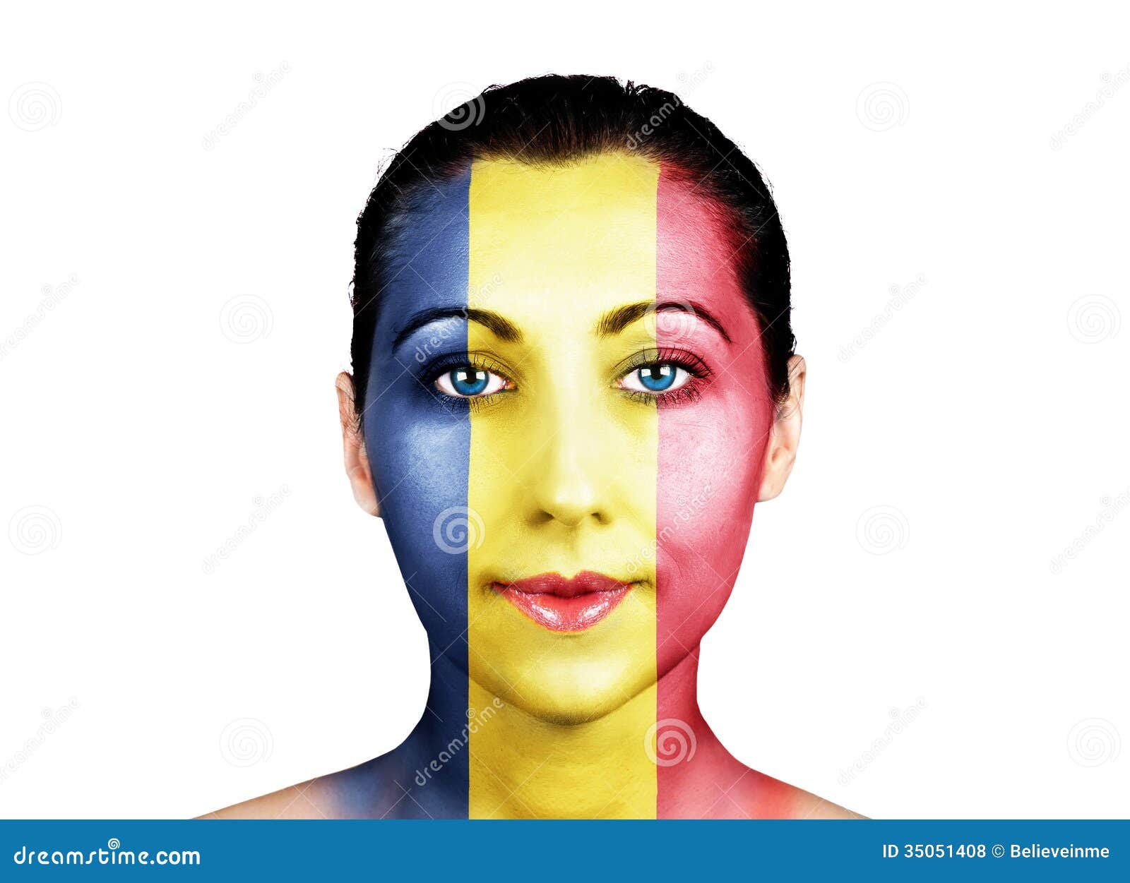 Face With The Romania Flag Stock Photography | CartoonDealer.com #35051408