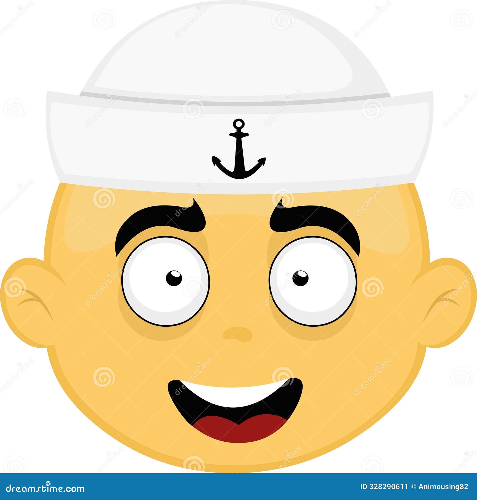 Face sailor hat stock vector. Illustration of color - 328290611