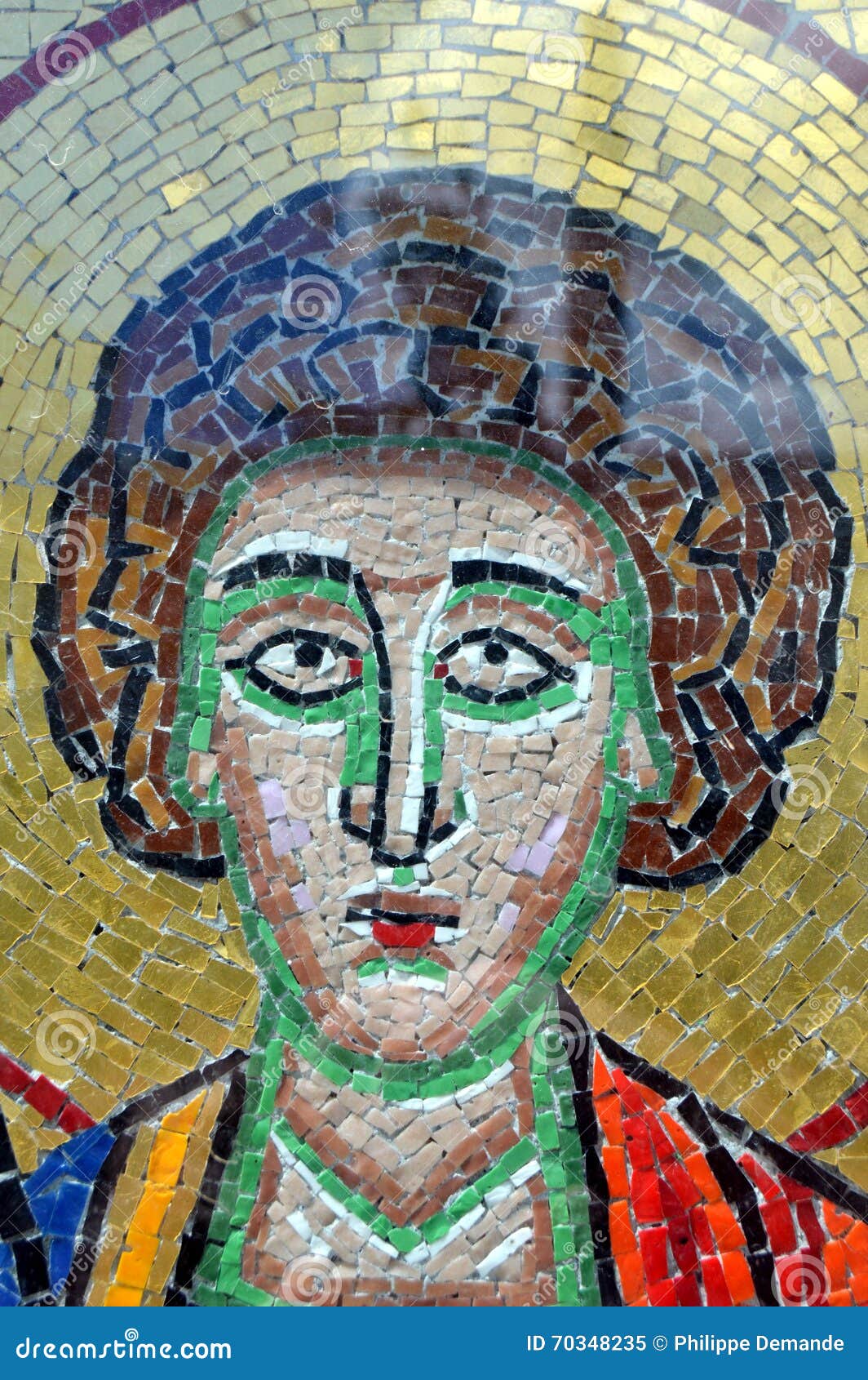The Face of a Saint Mosaic. Stock Image - Image of christian, character ...