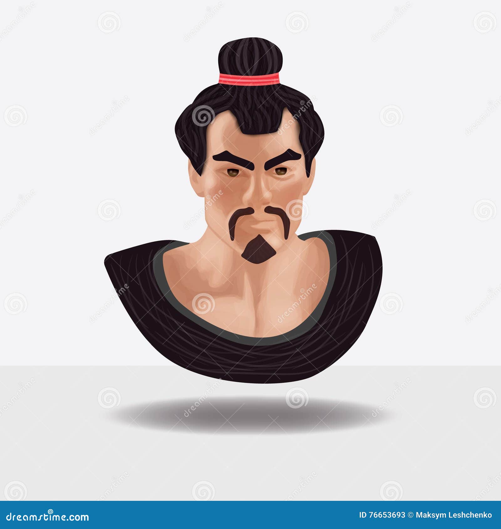 The Face of the Samurai Vector Stock Illustration - Illustration of ...