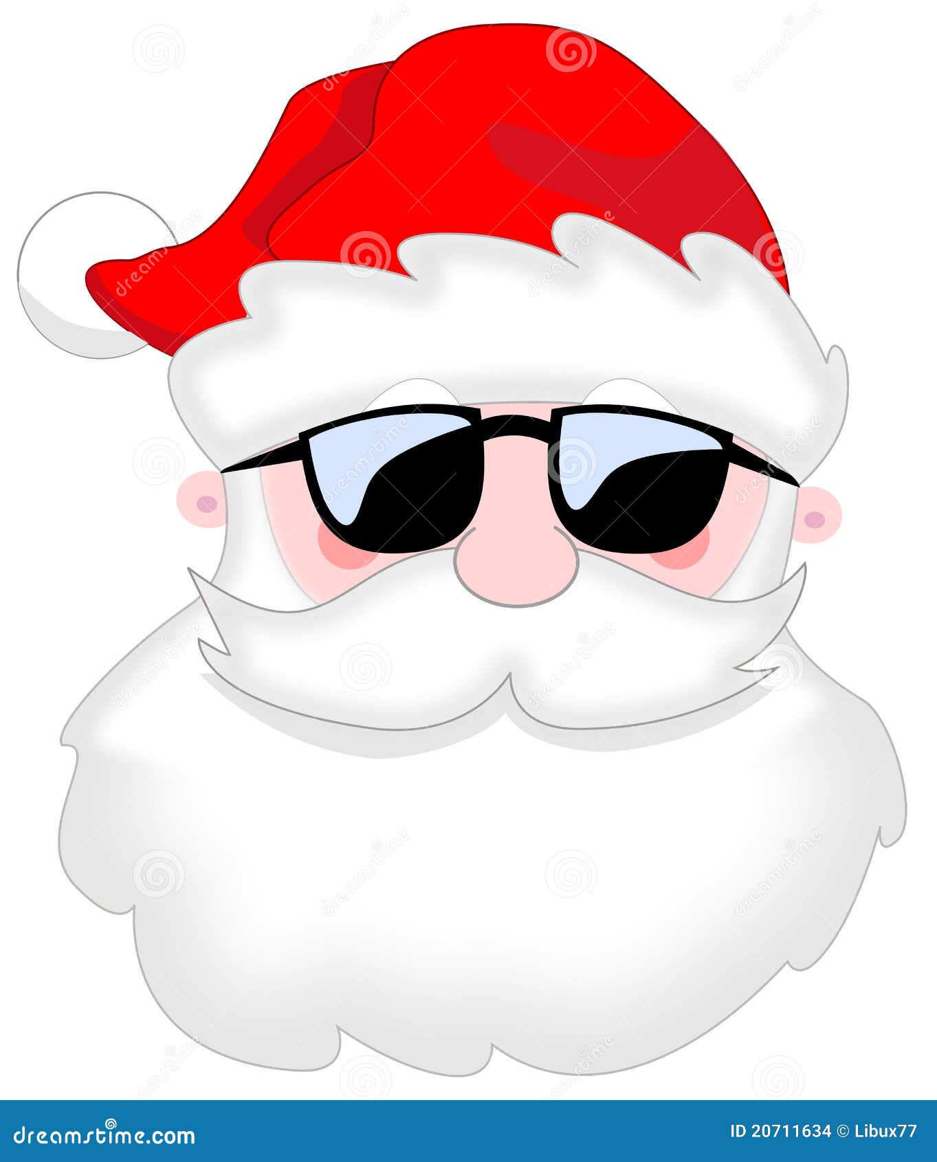 Santa Claus Portrait Sunglasses Isolated Stock Illustration ...