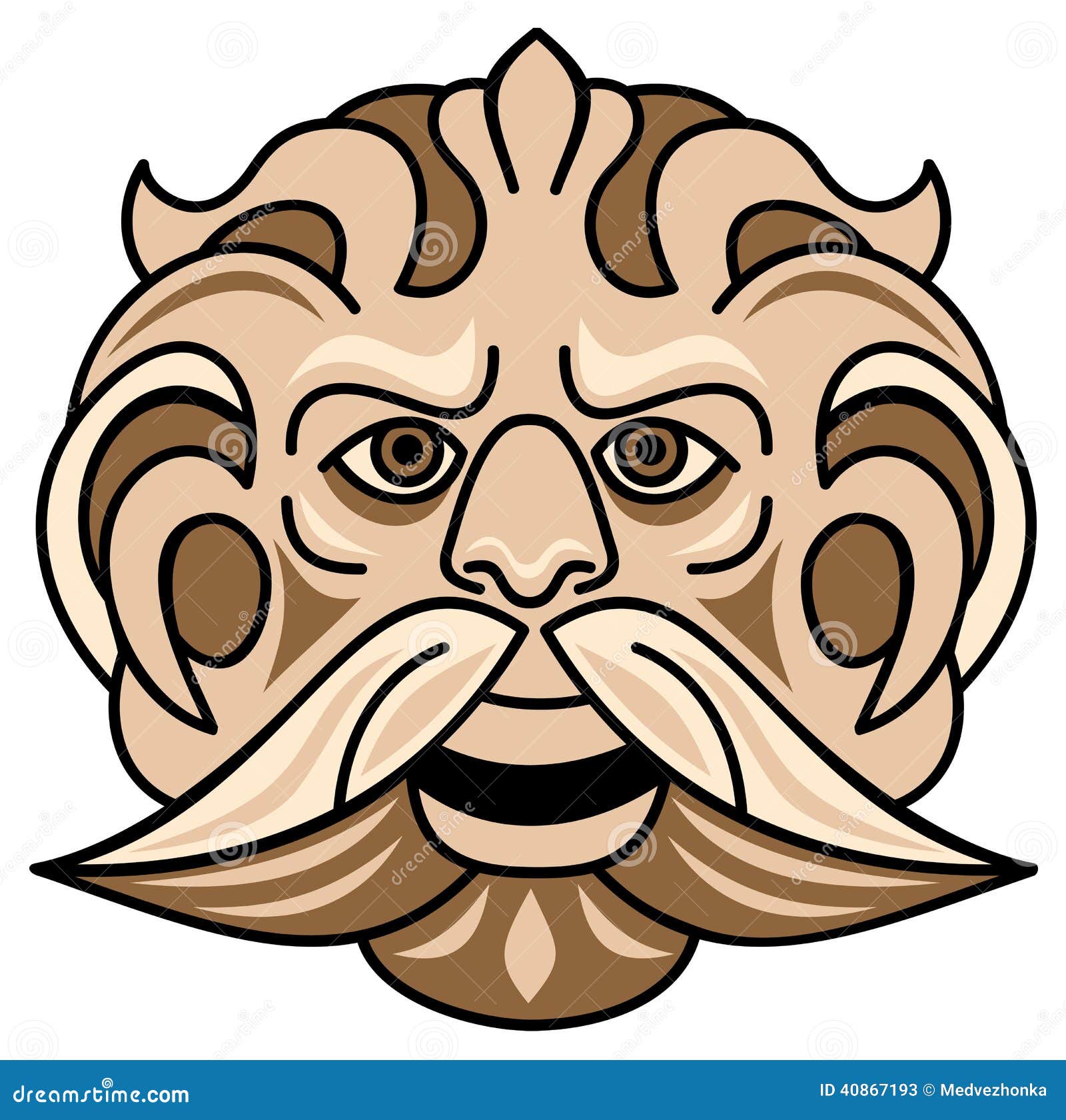 A face of Satyr stock vector. Illustration of ancient - 40867193