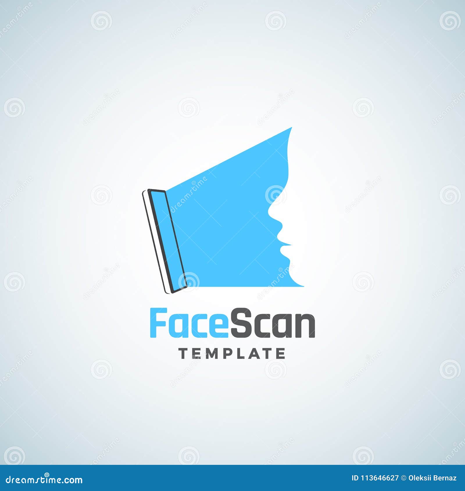 Face Scan Abstract Vector Sign, Emblem, Icon or Logo Template ...