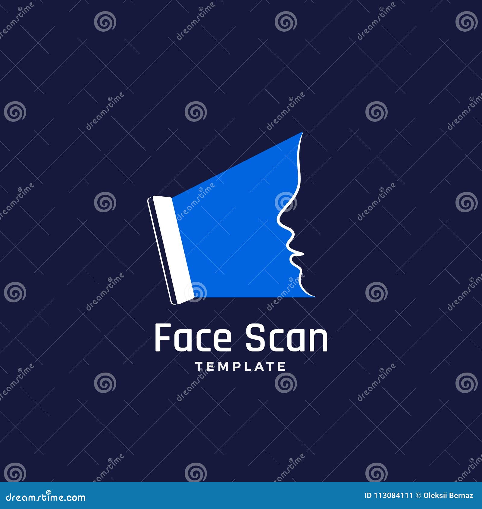 Face Scan Abstract Vector Sign, Emblem, Icon or Logo Template ...