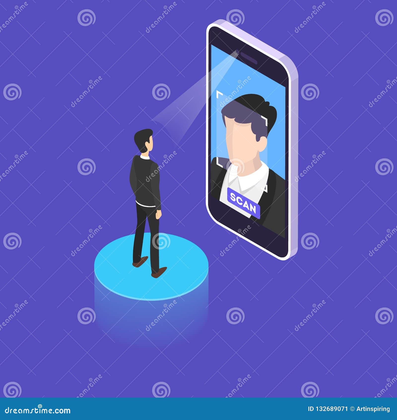 Face Scan Concept. Facial Authentication and Verification Stock Vector ... Face Scan Concept. Facial Authentication and Verification Stock Vector ...