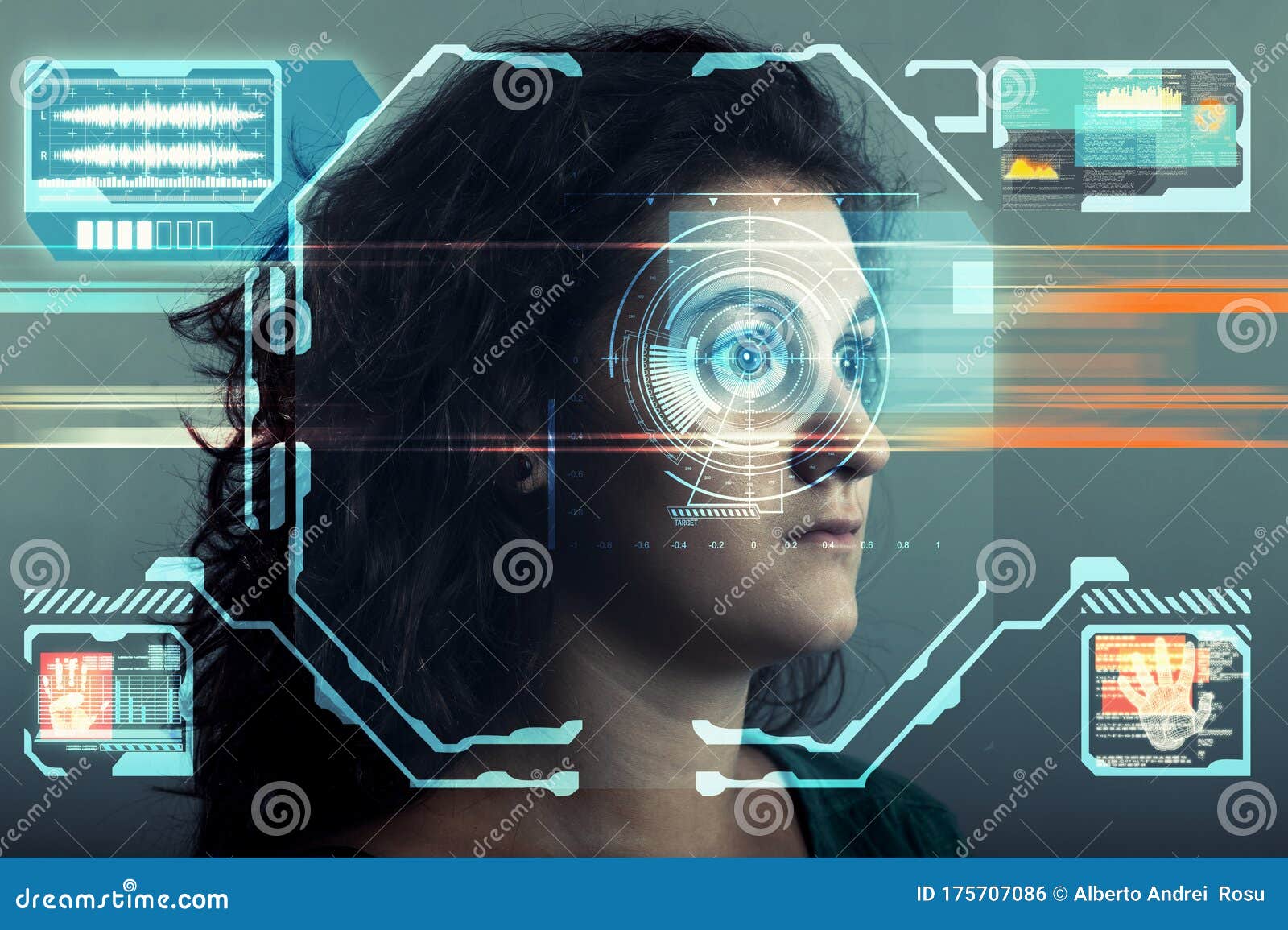 Face Scan. Futuristic Face Scan Identity Stock Photo - Image of ...