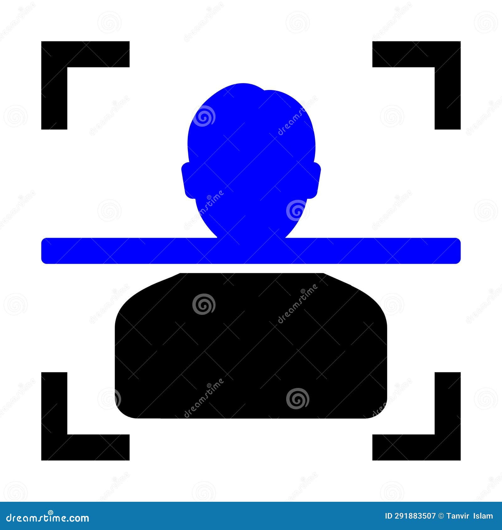 Face Scan Icon stock illustration. Illustration of vector - 291883507